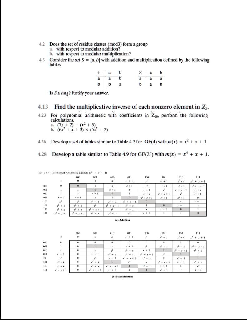 42 does the set of residue classesmod3 form a group awith respect to ...