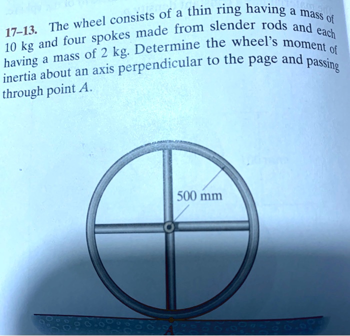 SOLVED: Determine the wheel's moment of inertia and the mass moment of ...