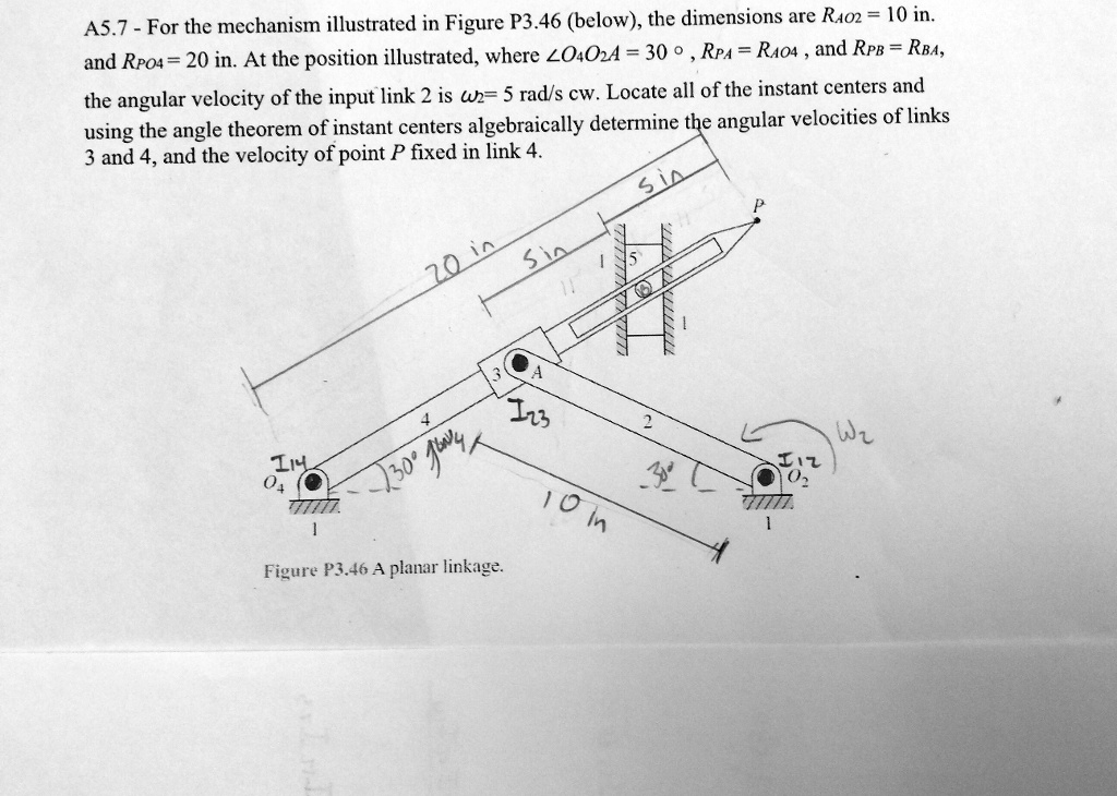 SOLVED: Locate all of the instant centers and, using the angle theorem ...