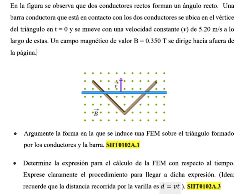 SOLVED: The figure shows two straight conductors. A conductor bar that is in contact with the ...