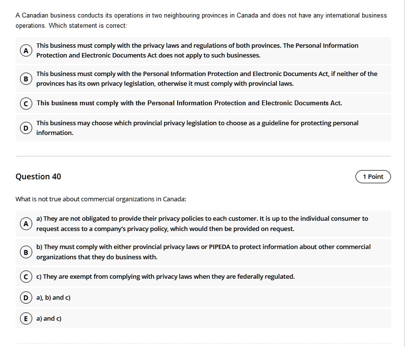 A Canadian business conducts its operations in two neighbouring ...