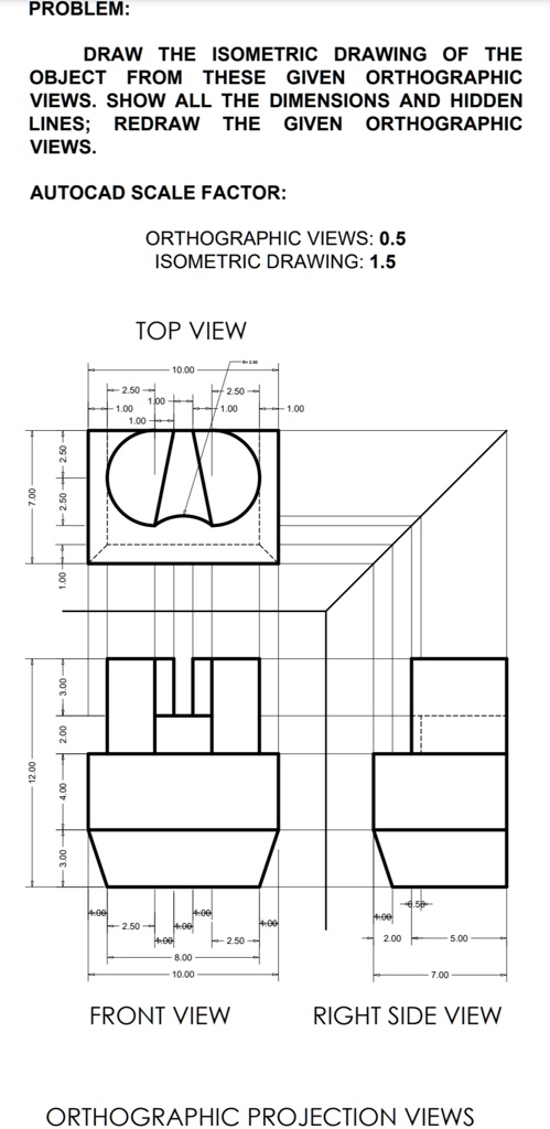 SOLVED: 'Please give the DWG FILE OF THIS in (editable version)Draw "Orthographic views" with ...