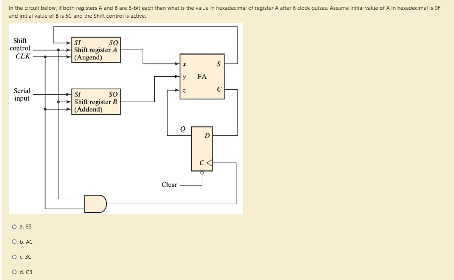 SOLVED: In the circuit below, if both registers A and B are 8-bit each ...