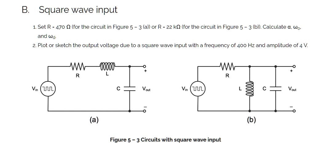 B. Square wave input 1. Set R = 470 ? (for the circuit in Figure 5 - 3 ...