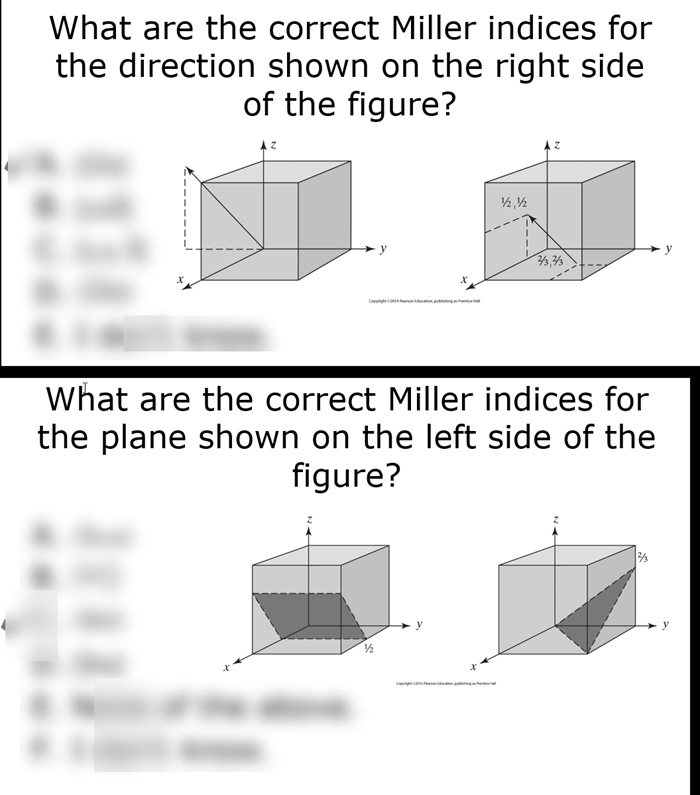 what are the correct miller indices for the direction shown on the ...
