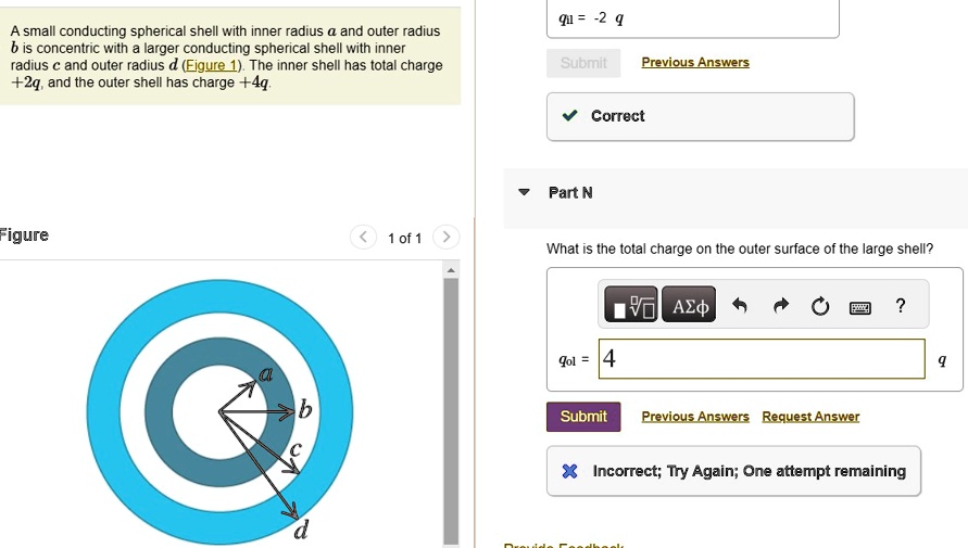A small conducting spherical shell with inner radius a and outer radius b is concentric with a ...