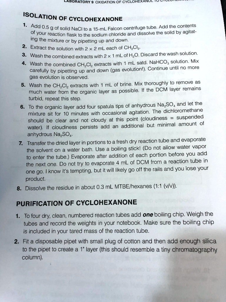 provide a flow chart for the workup procedure for isolating ...