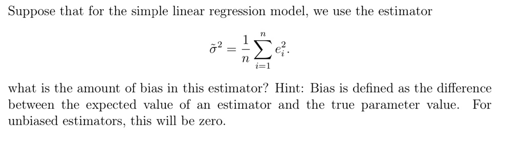 suppose that for the simple linear regression model we use the estimator 0 ze 1l what is the ...