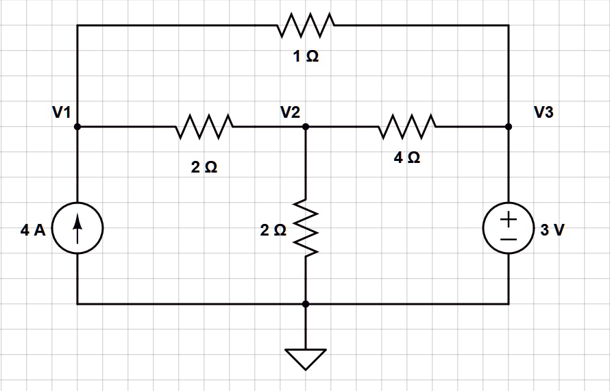 SOLVED: Use nodal analysis to find V1, V2, and V3 shown in the circuit. Identify the node ...
