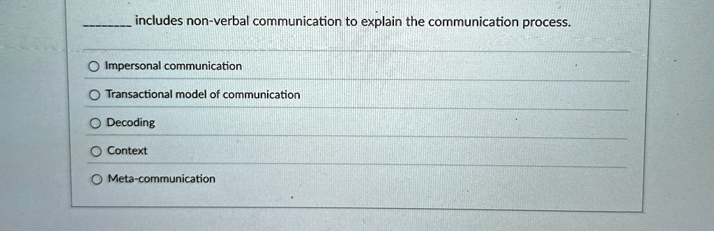 includes non verbal communication to explain the communication process ...