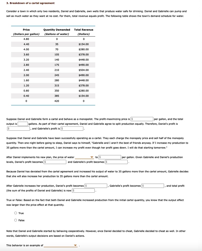 [GET ANSWER] chapter 17 question 3 3 breakdown of a cartel agreement ...