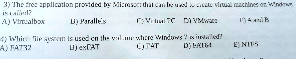 SOLVED: 3) The free application provided by Microsoft that can be used ...
