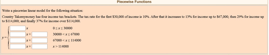 Piecewise Functions Write a piecewise linear model for the following ...