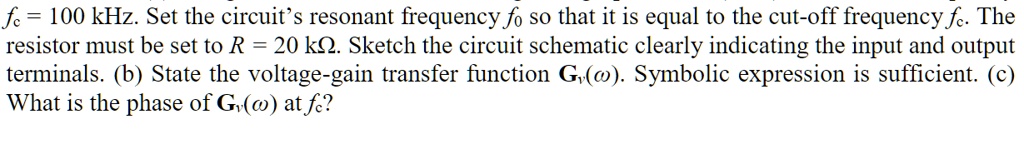 SOLVED: Using a series RLC network, design a high-pass filter for a ...