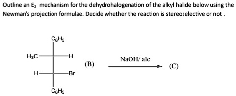 Text: Outline an E1 mechanism for the dehydrohalogenation of the alkyl halide below using the ...