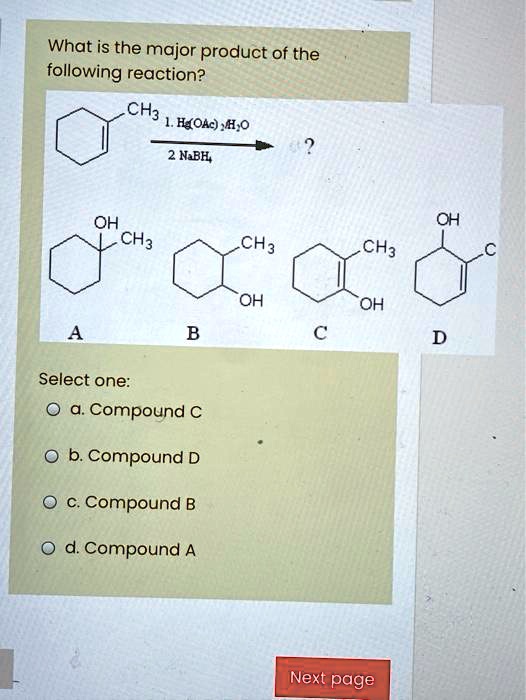SOLVED: What is the major product of the following reaction? CH3COOH + 2 NaBH4 â†’ CH3CH2OH + 2 ...