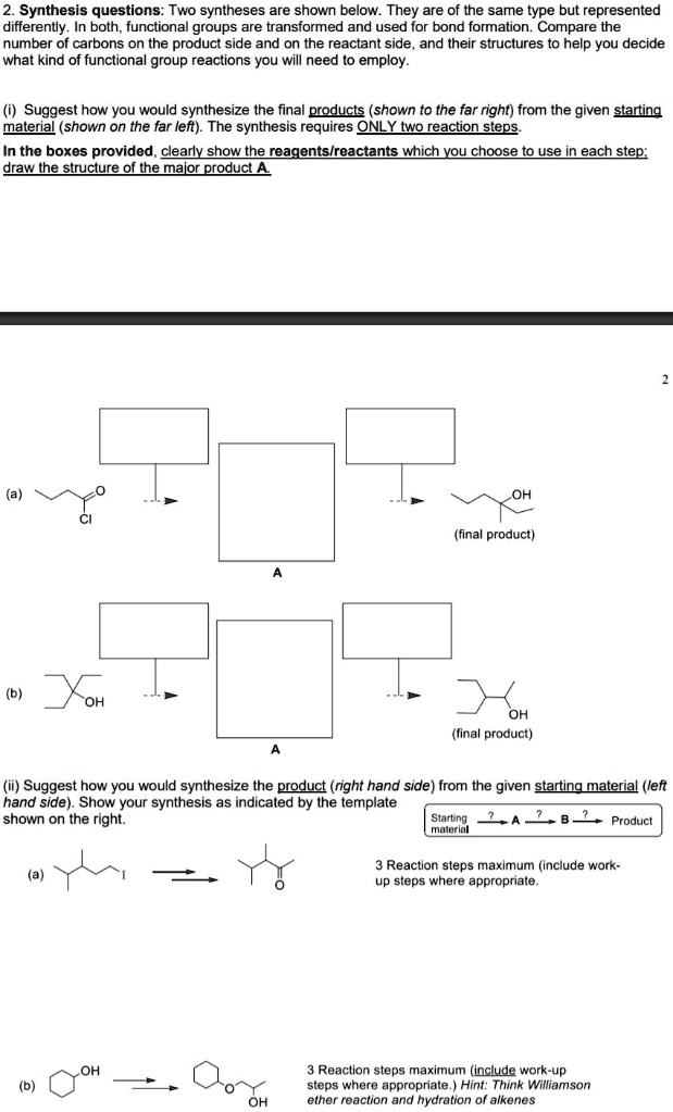 VIDEO solution: 2. Synthesis questions: Two syntheses are shown below ...