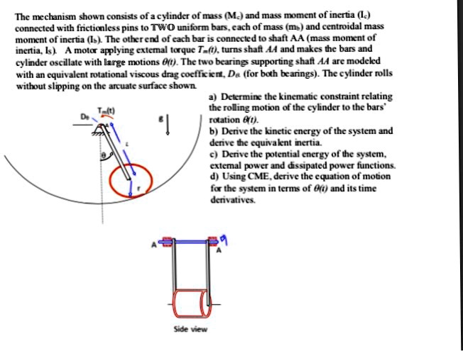 by cme means equation of motion the mechanism shown consists of a ...