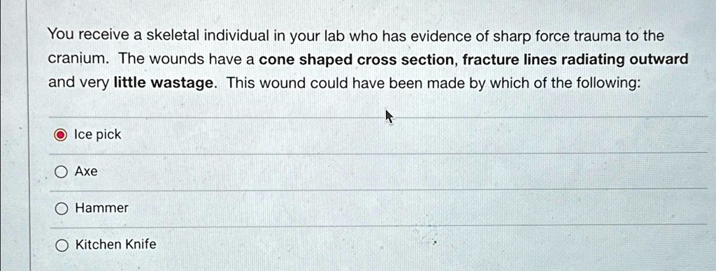 SOLVED: You receive a skeletal individual in your lab who has evidence ...
