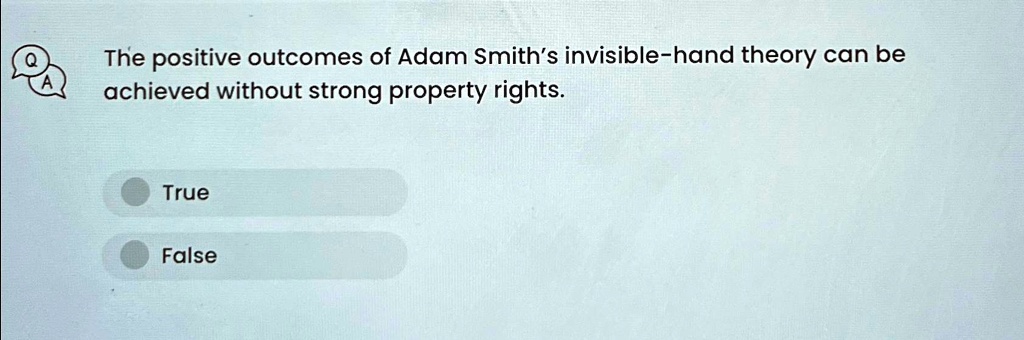 The positive outcomes of Adam Smith's invisible-hand theory can be ...