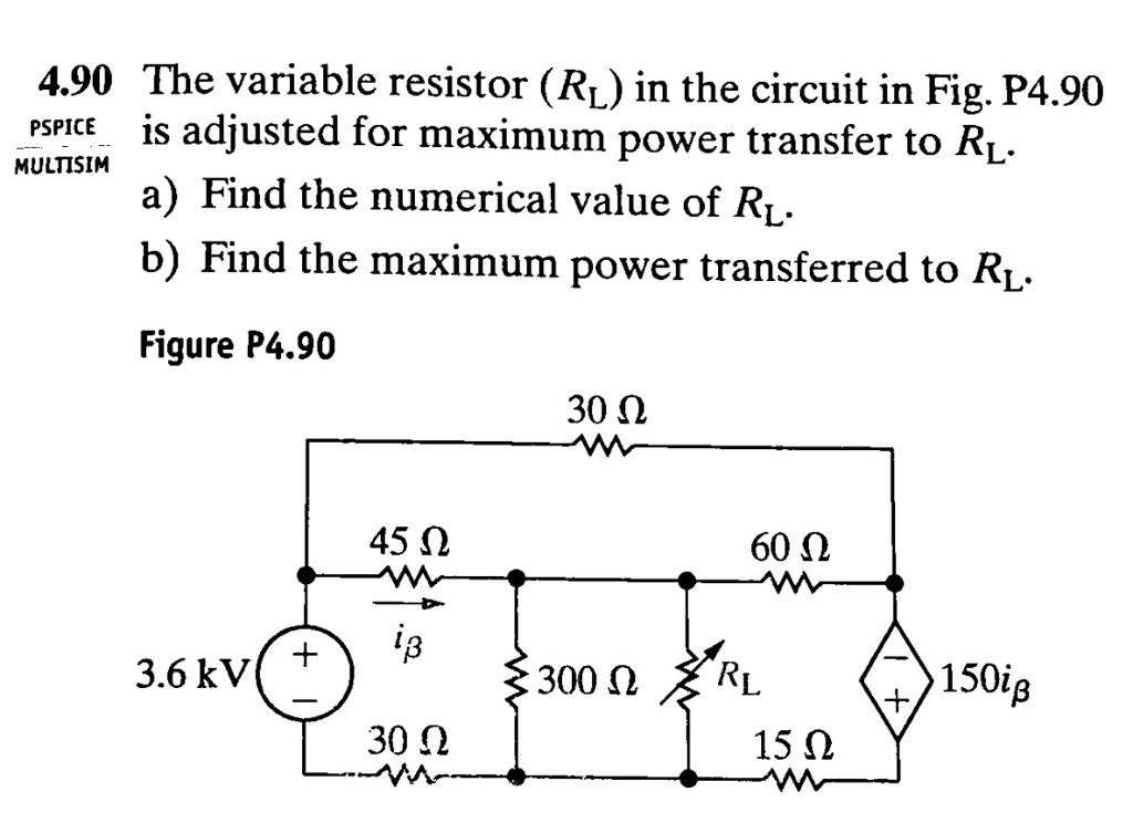 490 the variable resistor r in the circuit in fig p490 pspice is adjusted for maximum power ...
