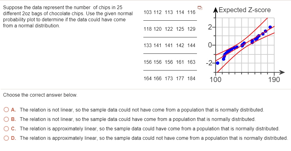 SOLVED: Suppose the data represent the number of chips in 25 different ...
