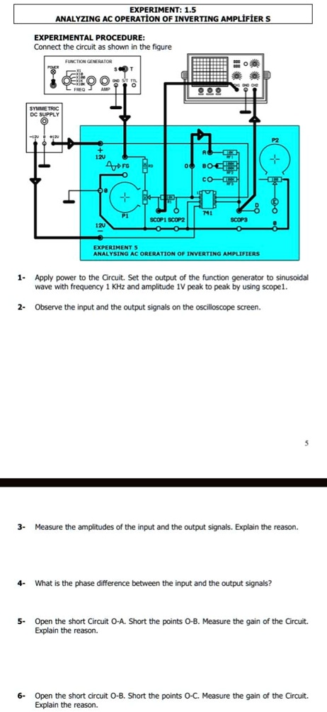 SOLVED: Experiment: 1.5 Analyzing AC Operation of Inverting Amplifiers ...