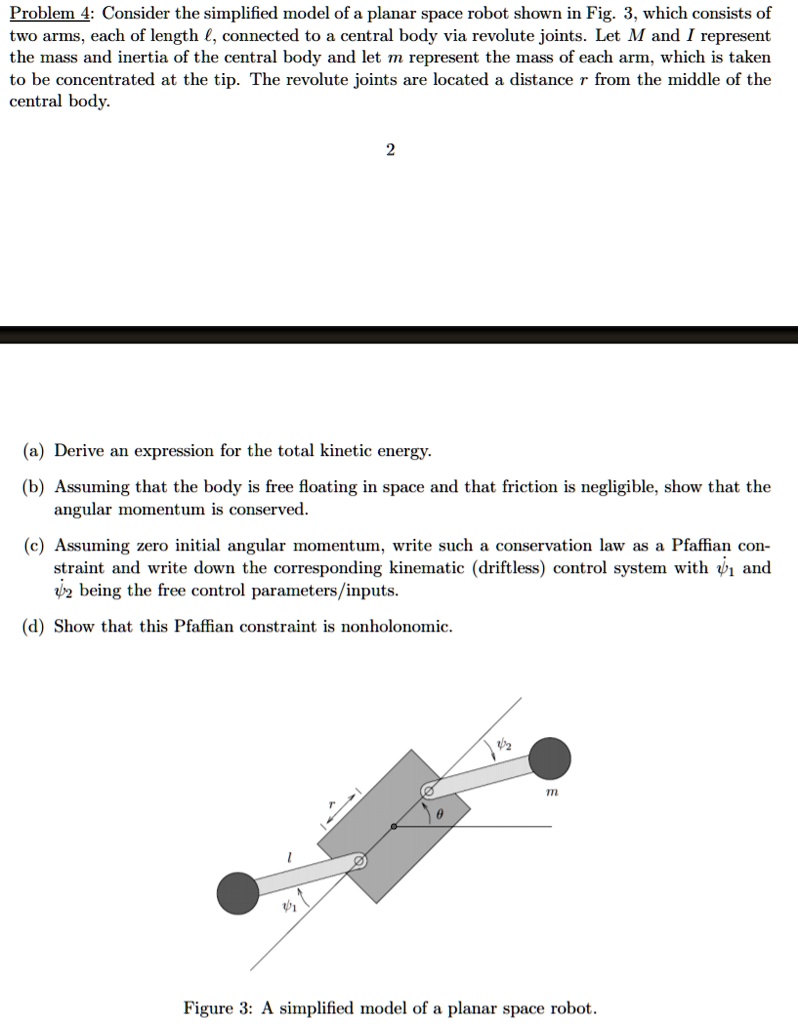 Consider the simplified model of a planar space robot shown in Fig. 3 ...