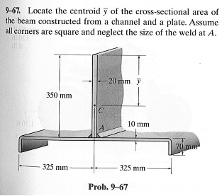 9 67locate the centroid y of the cross sectional area of the beam ...