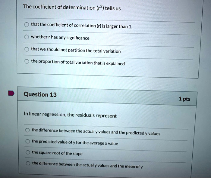 the coefficient of determination r2 tells us that the coefficient of ...