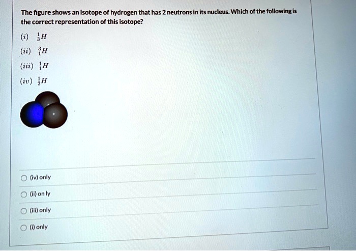 the figure shows an isotope of hydrogen that has neutrons in its ...