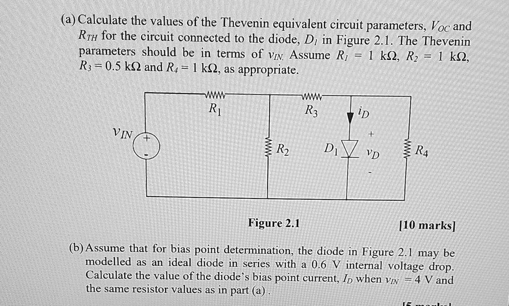 SOLVED: Texts: (a) Calculate the values of the Thevenin equivalent circuit parameters, Voc and ...