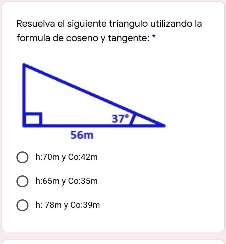 SOLVED: Resuelva el siguiente triangulo utilizando la formula de coseno ... SOLVED: Resuelva el siguiente triangulo utilizando la formula de coseno ...
