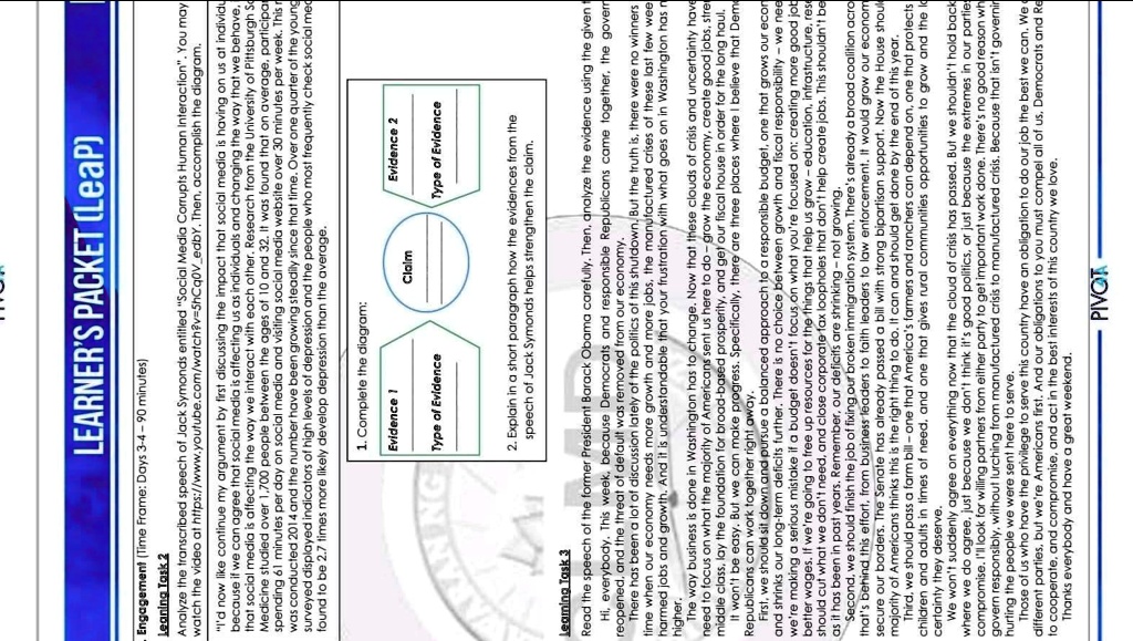 SOLVED: Learning Task 3 Read the speech of the former President Barack ... SOLVED: Learning Task 3 Read the speech of the former President Barack ...