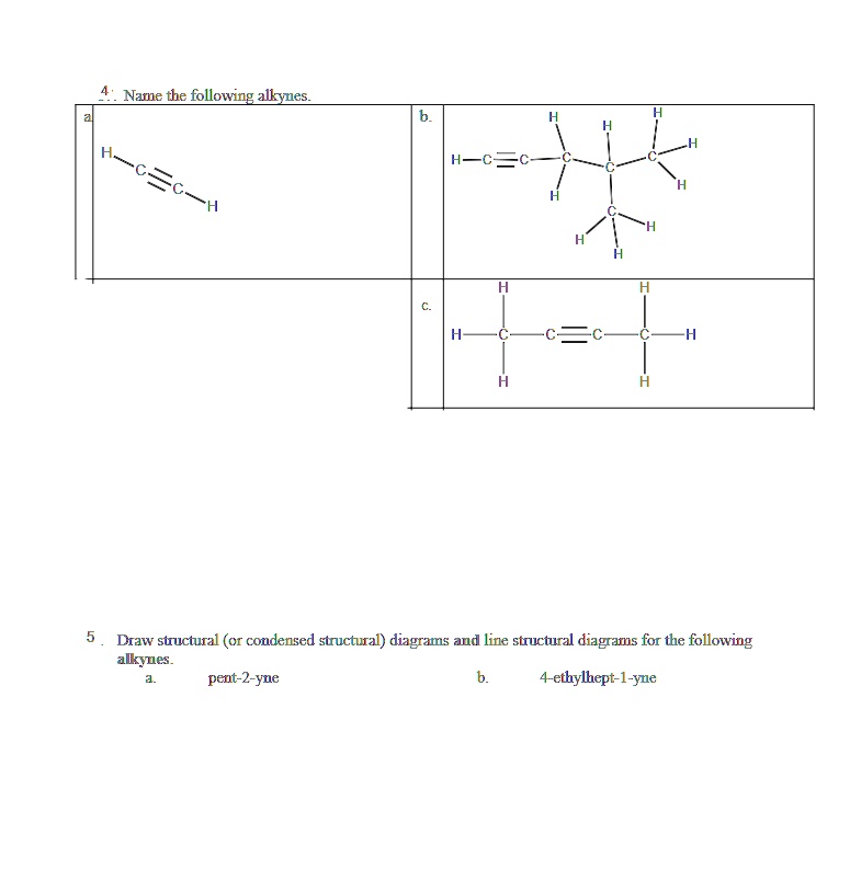 texts help alkenes alkynes cyclo 3 4 name the following alkynes h h h 5 draw structural or ...