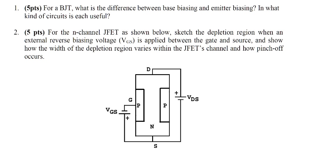 SOLVED: 1. (5pts) For a BJT, what is the difference between base ...