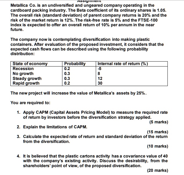 uaubicci metallica cois an undiversified and ungeared company operating ...