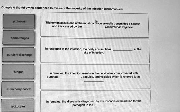 SOLVED: Trichomoniasis is one of the most common sexually transmitted ...