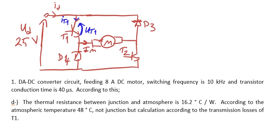 1. DA-DC converter circuit, feeding 8 A DC motor, switching frequency ...