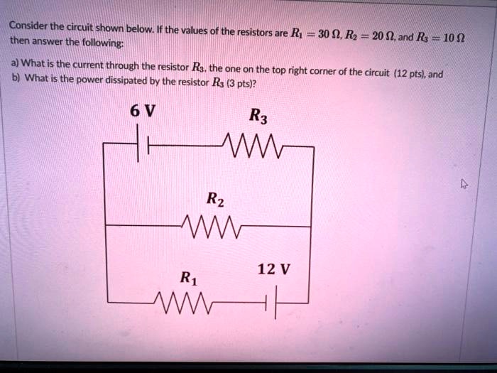 SOLVED: Consider the circuit shown below. If the values of the resistors are R = 30 Î©, R2 = 20 ...