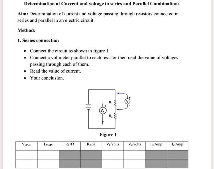 Determination of Current and voltage in series and Parallel ...