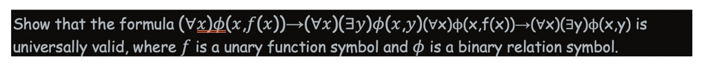 show that the formula vxjex fx vx yolxyvxoxfx vxayoxy is universally ...