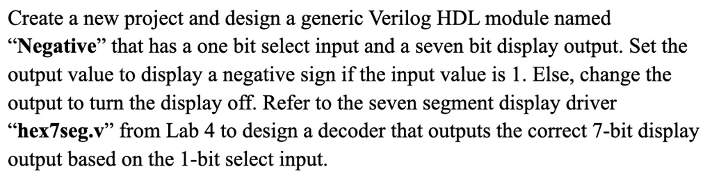 SOLVED: Texts: Prepare a first draft of your code for Part 1 where a negative sign is controlled ...