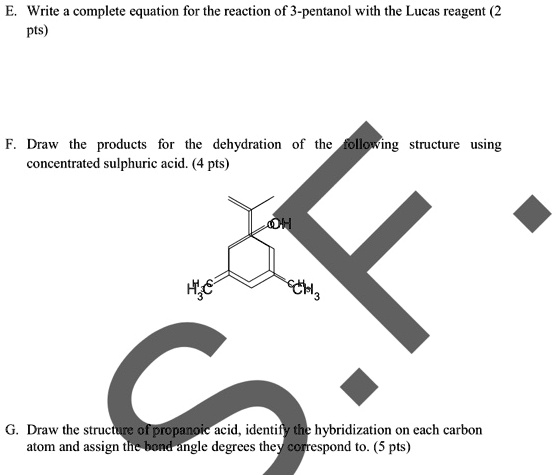 SOLVED: Write the complete equation for the reaction of pentanol with ...