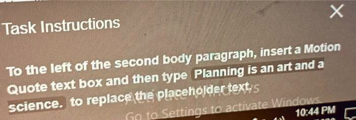 Task Instructions To the left of the second body paragraph, insert a ...