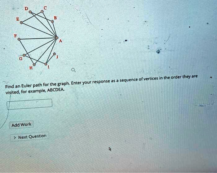 Solved Of Vertices In The Order They Are Path For The Graph Enter Your Response As A Sequence