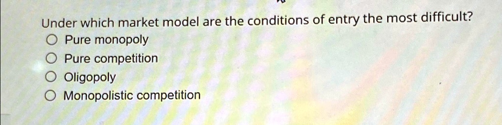 Under which market model are the conditions of entry the most difficult ...