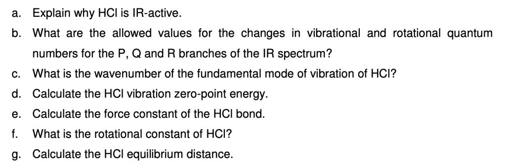 explain why hci is ir active b what are the allowed values for the ...
