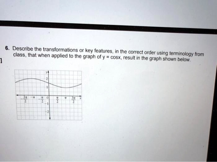 SOLVED:Describe the transformations or key features, in Ihe correct order using class, that when ...