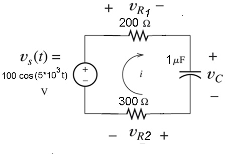 SOLVED: For the circuit below: a) First, find the current phasor i. b) Then, calculate the ...